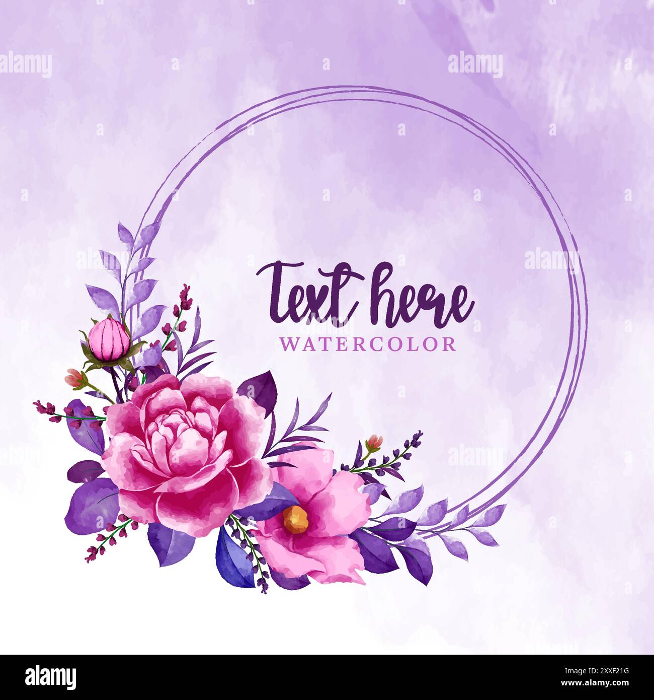 Pink And Purple Floral Border