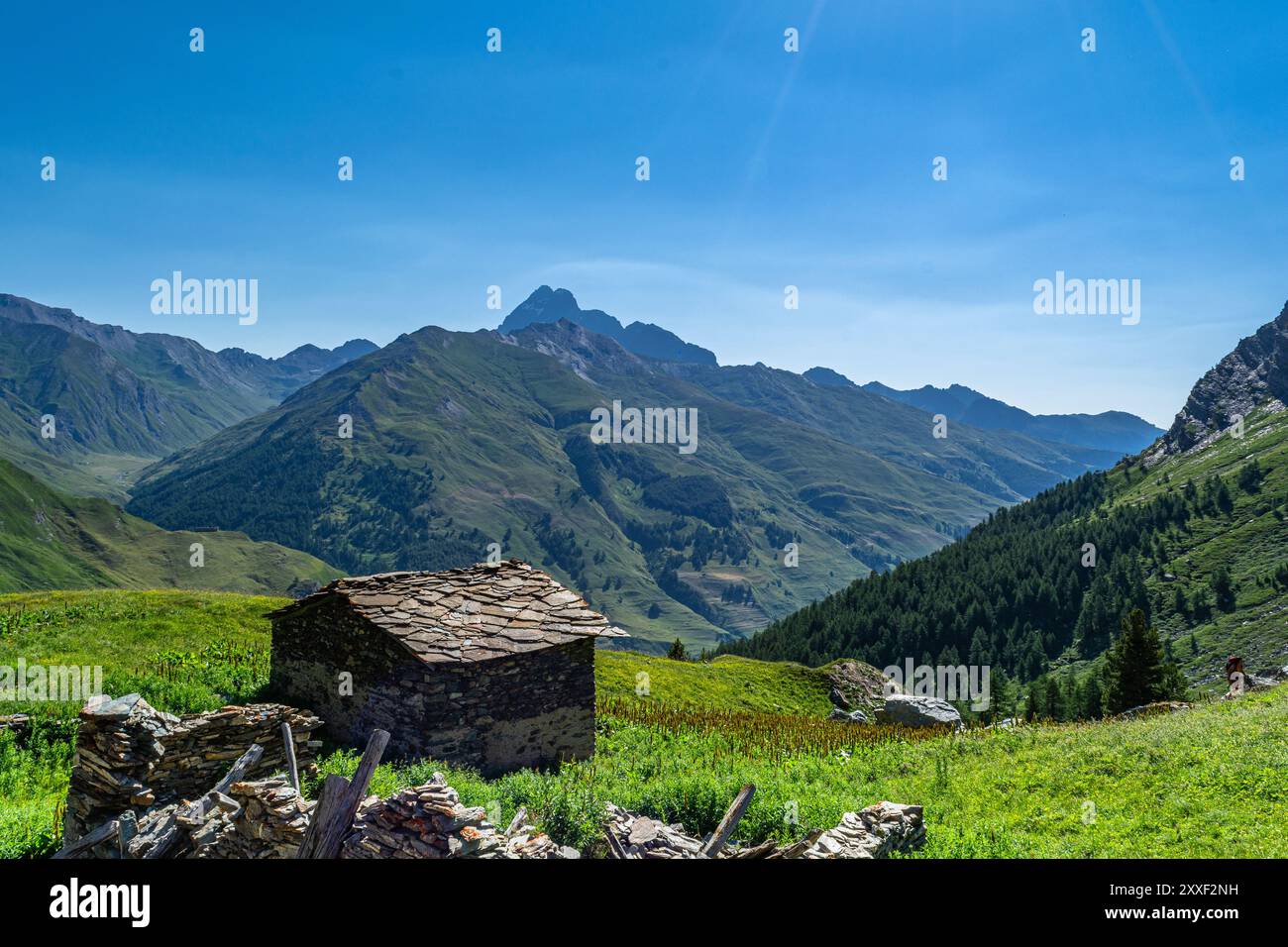 The Longet lakes, on the border between the Varaita Valley and the ...