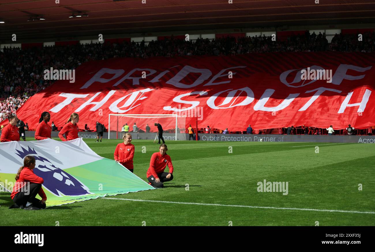 Southampton fans during the Premier League match at St Mary's Stadium ...