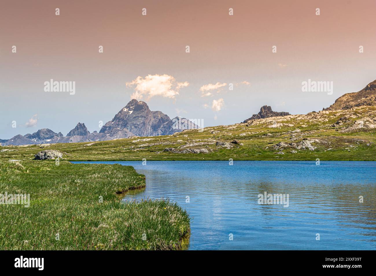 The Longet lakes, on the border between the Varaita Valley and the ...
