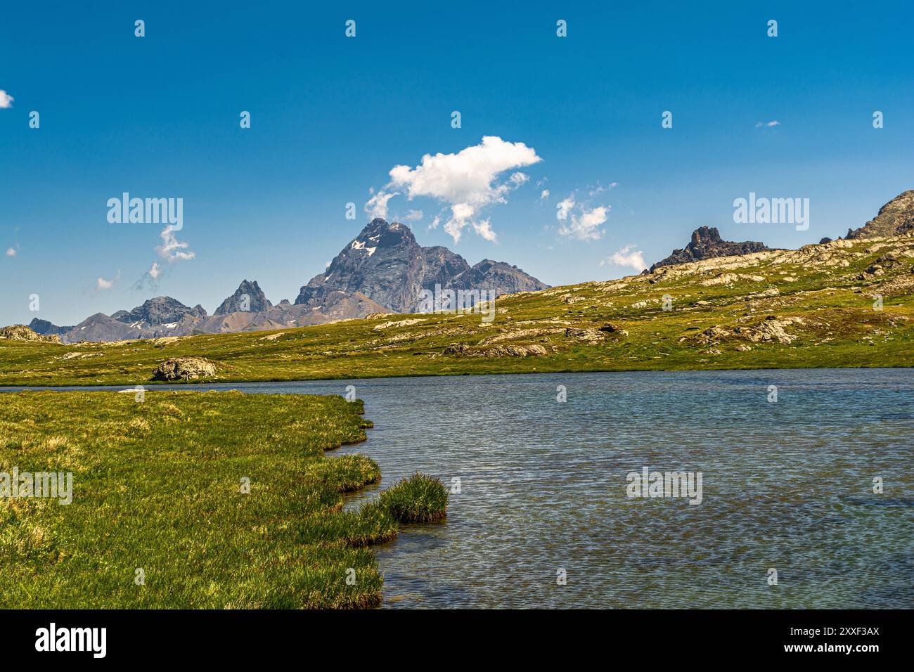 The Longet lakes, on the border between the Varaita Valley and the ...