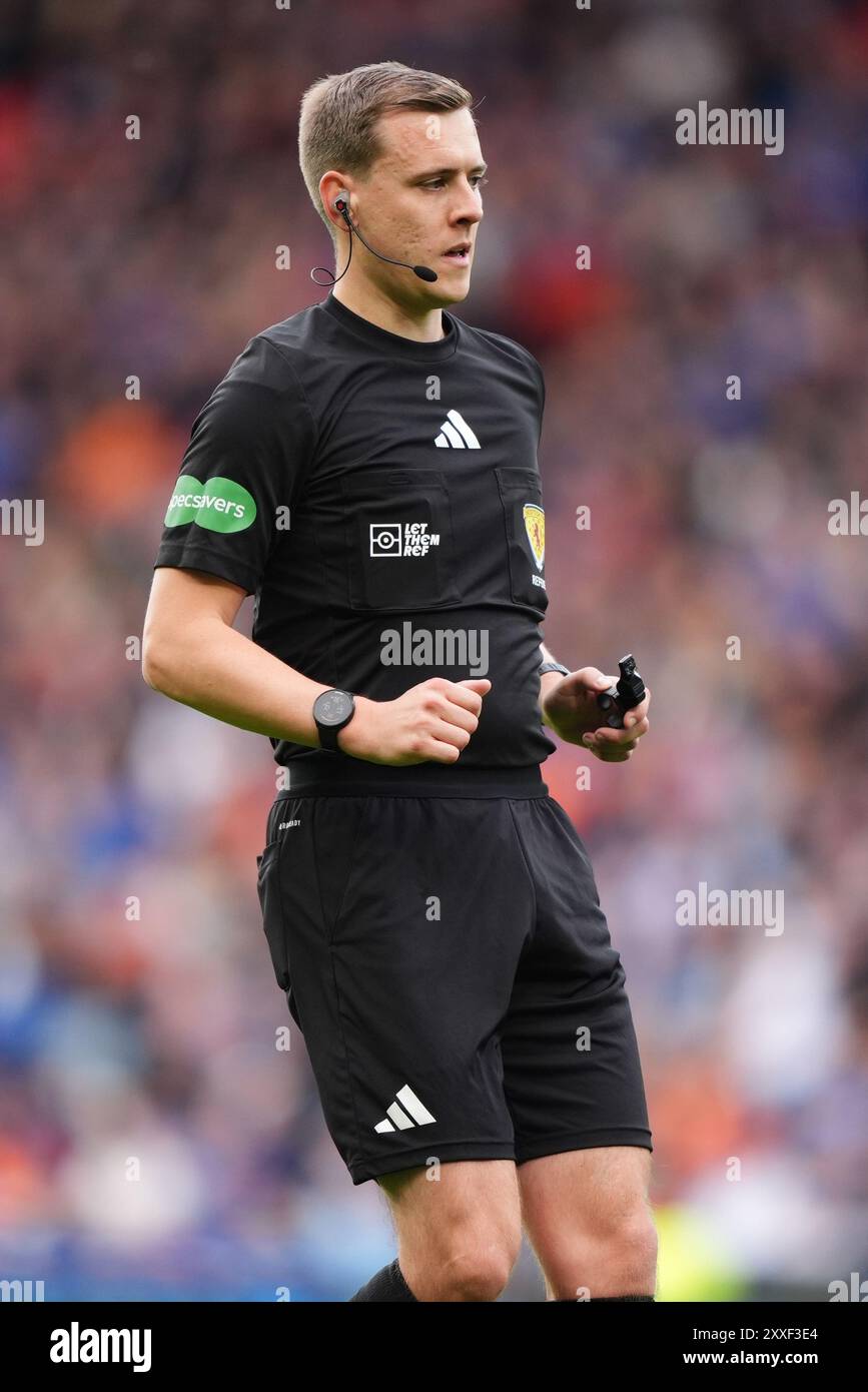 Referee Ross Hardie during the William Hill Premiership match at ...