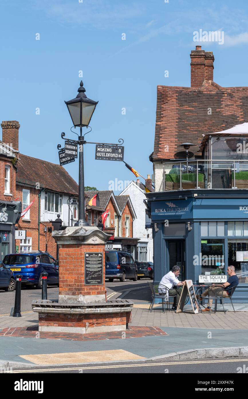 The Square in Bagshot village centre, Surrey, England, UK, with the ...