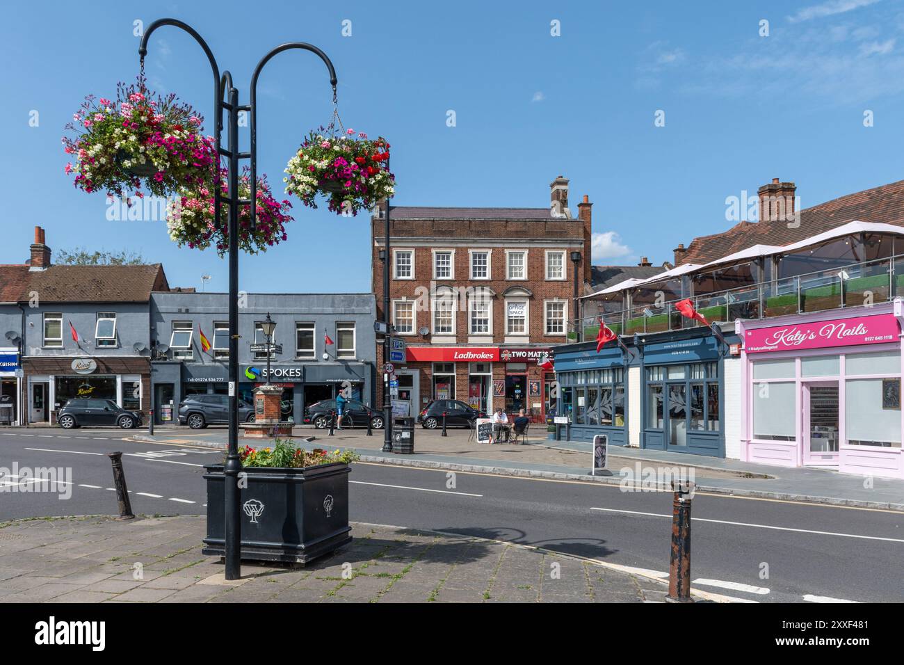 The Square in Bagshot village centre, Surrey, England, UK Stock Photo ...