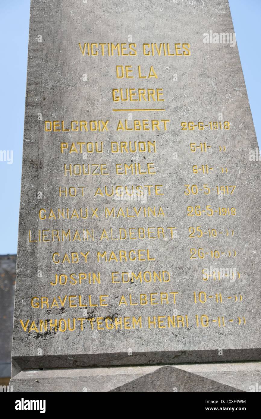 SEBOURG.DÉPARTEMENT DU NORD.MONUMENT AUX MORTS Stock Photo - Alamy