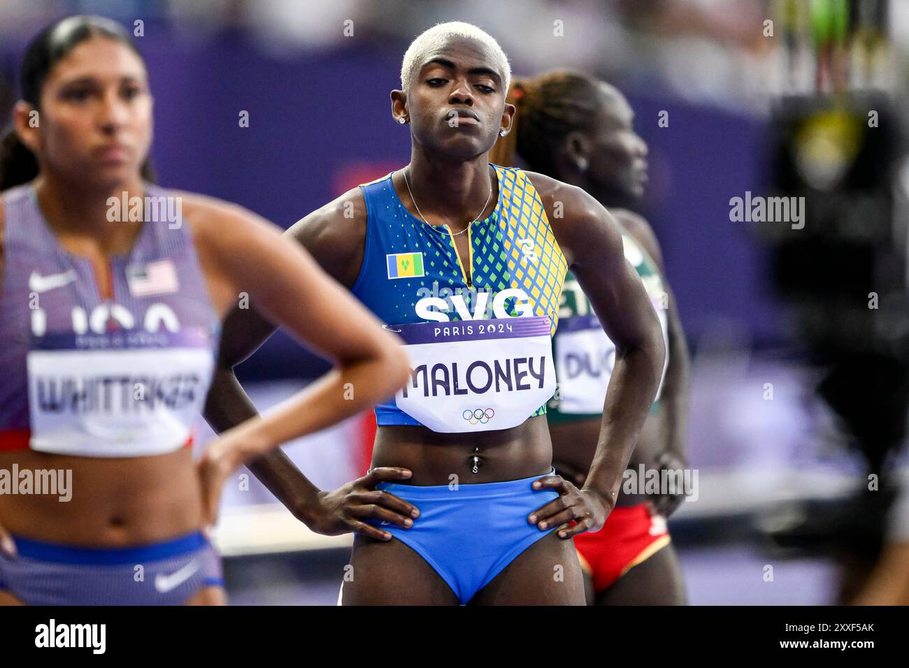 Shafiqua Maloney of St Vincent and Grenadines prepares to compete in the 800m women semi-final ...