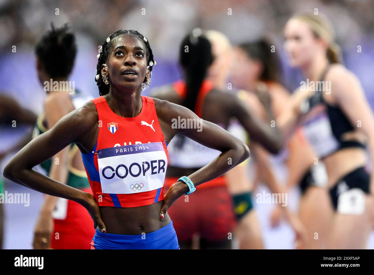 Daily Gaspar Cooper of Cuba reacts after competing in the 800m women ...