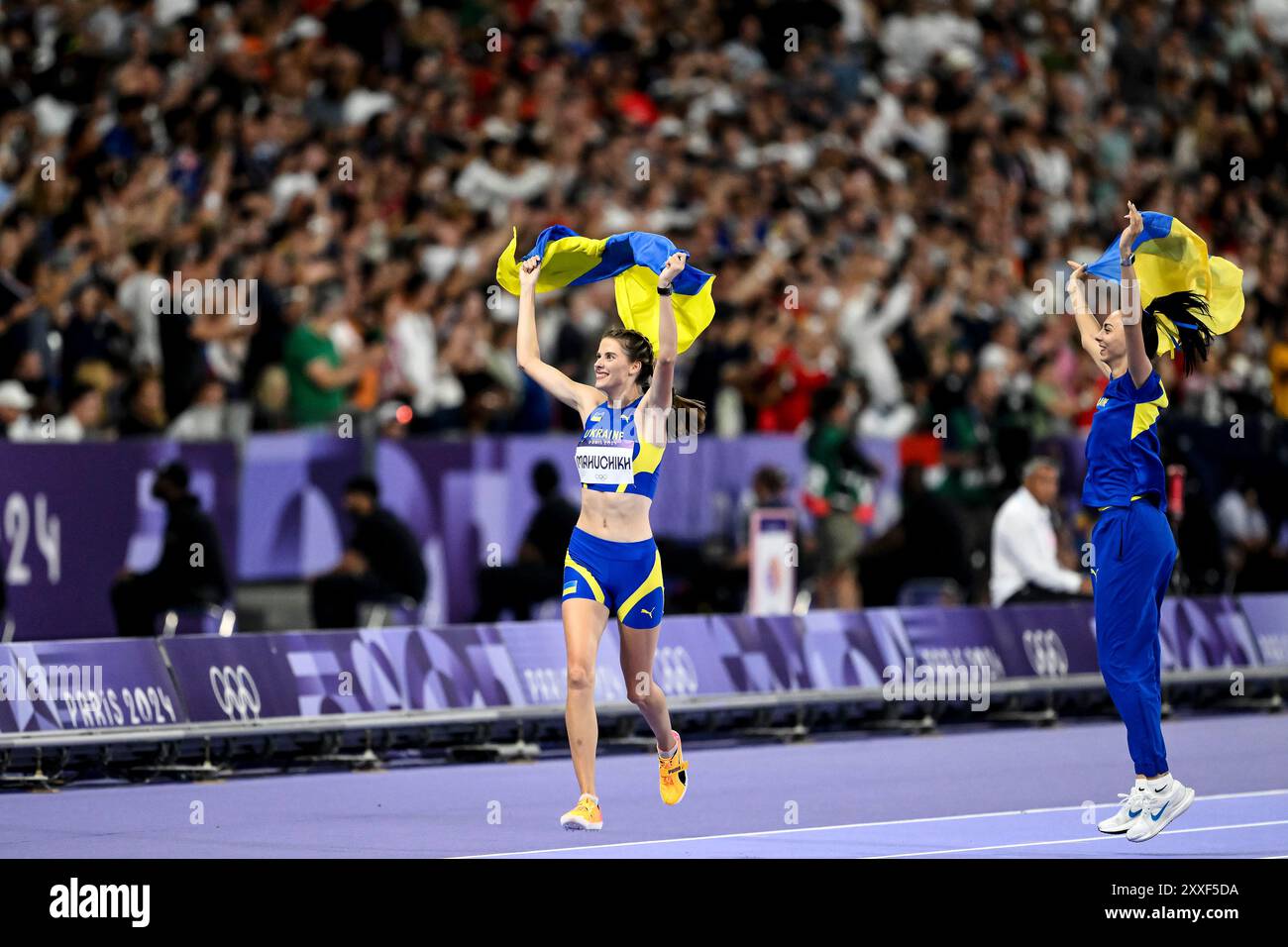 Yaroslava Mahuchikh and Iryna Gerashchenko of Ukraine celebrates after ...