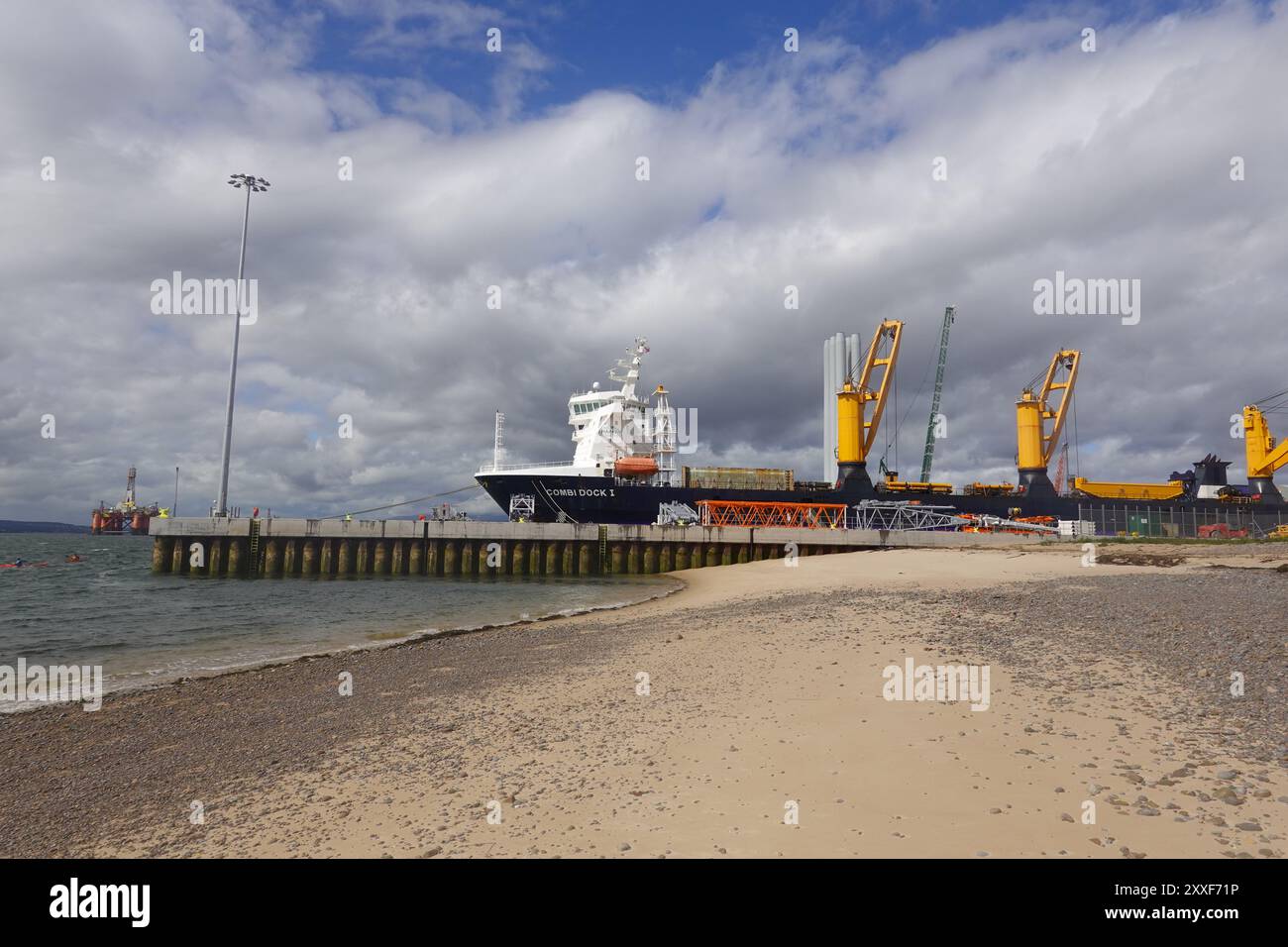 Combi Dock 1 a general cargo vessel and heavy load carrier docked at ...
