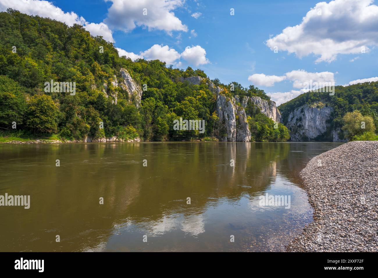 Rocks of the Danube Gorge also called Weltenburg Narrows Stock Photo ...