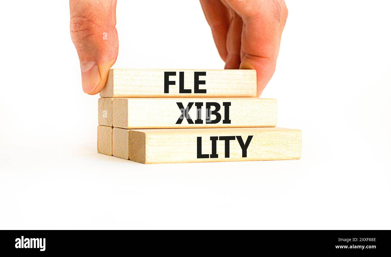 Flexibility symbol. Concept word Flexibility on beautiful wooden blocks ...