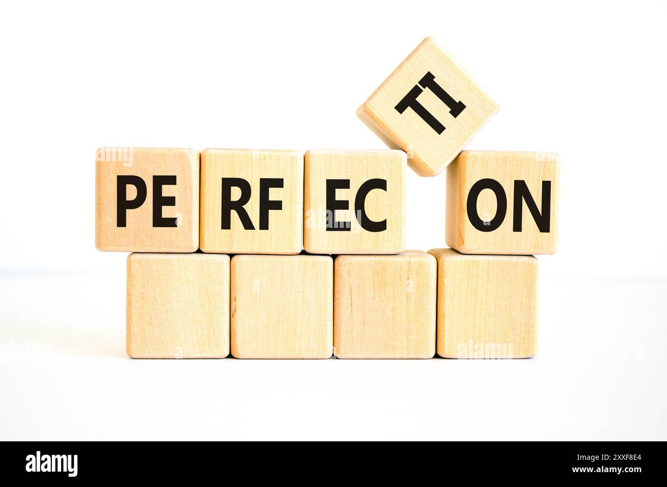 Perfection symbol. Concept word Perfection on beautiful wooden blocks ...