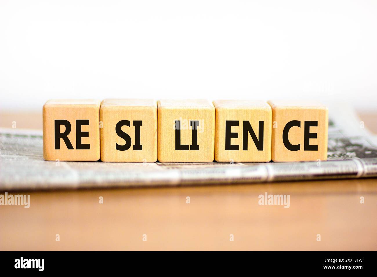 Resilience symbol. Concept word Resilience on beautiful wooden blocks ...