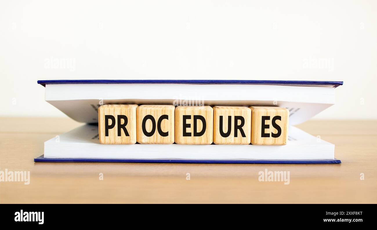 Procedures symbol. Concept word Procedures on beautiful wooden cubes in ...