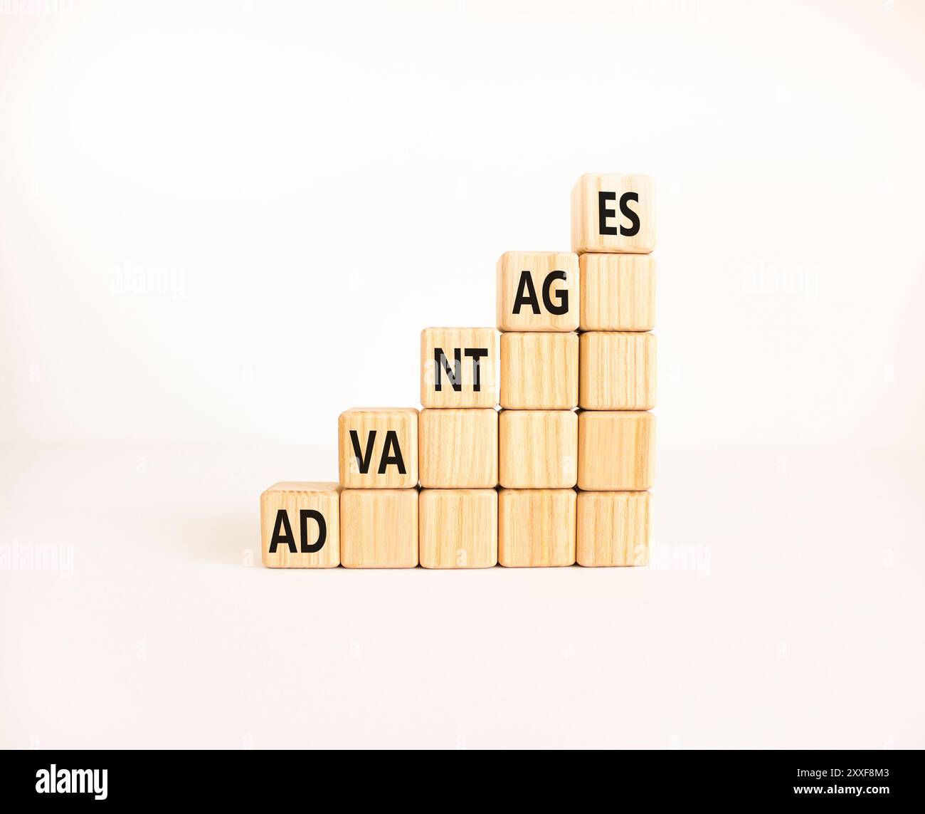 Advantages symbol. Concept word Advantages on beautiful wooden cubes ...