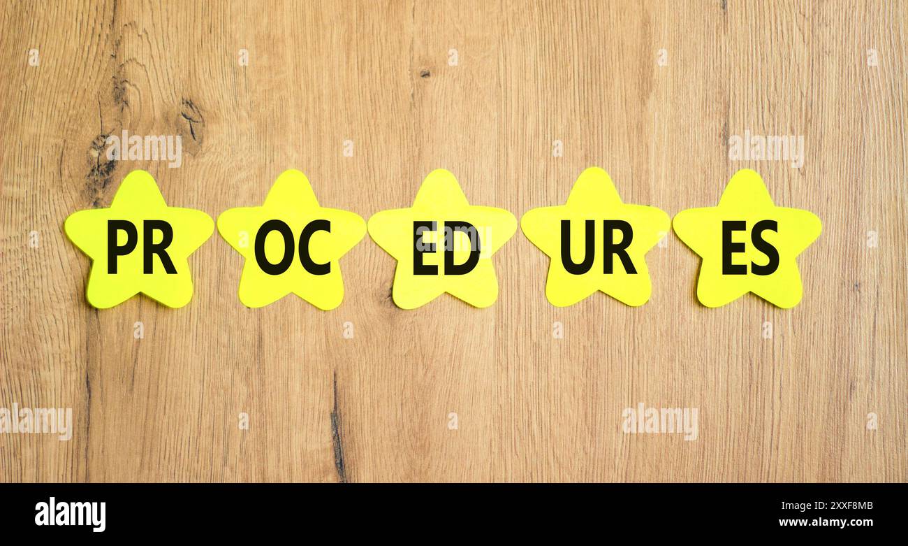 Procedures symbol. Concept word Procedures on beautiful yellow paper ...