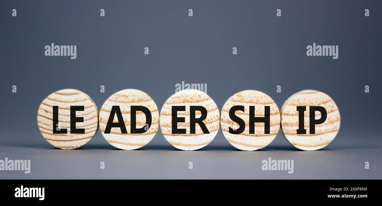 Leadership symbol. Concept word Leadership on beautiful wooden circles ...