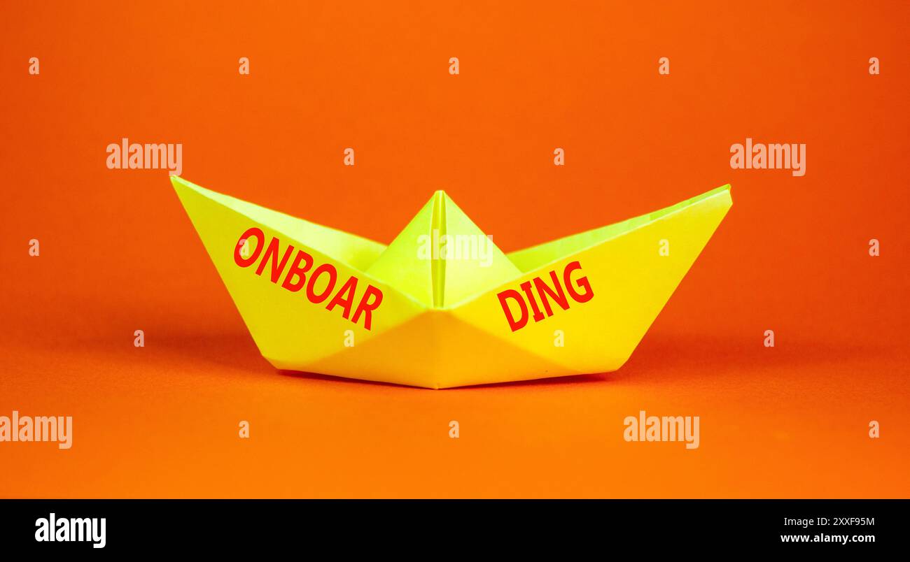 Onboarding success symbol. Concept word Onboarding on beautiful yellow ...