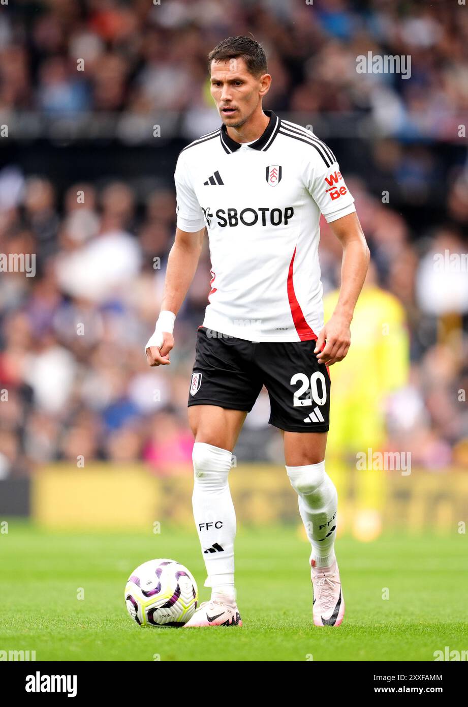 Fulham's Sasa Lukic in action during the Premier League match at Craven ...