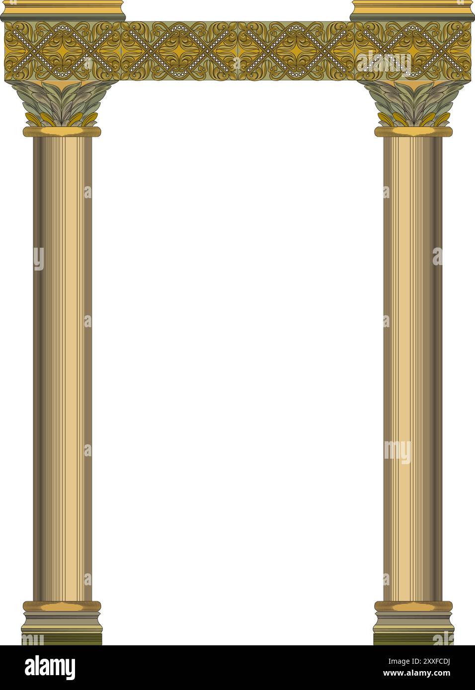 Ancient classic pillars. Greek and roman architecture pillars, historic ... Ancient classic pillars. Greek and roman architecture pillars, historic ...