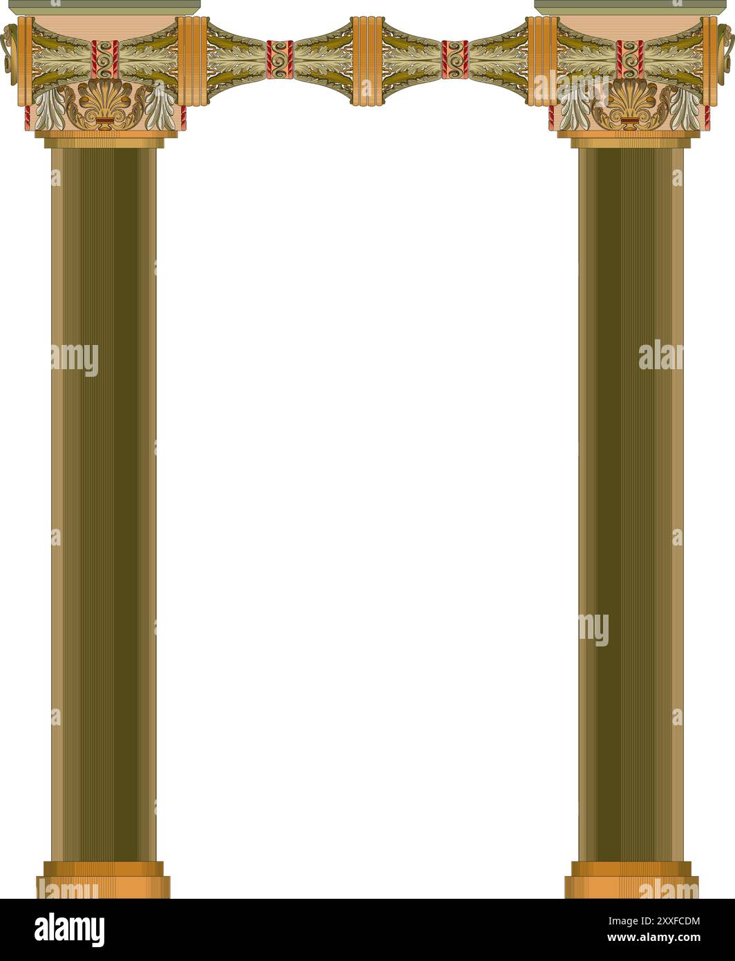Ancient classic pillars. Greek and roman architecture pillars, historic ... Ancient classic pillars. Greek and roman architecture pillars, historic ...