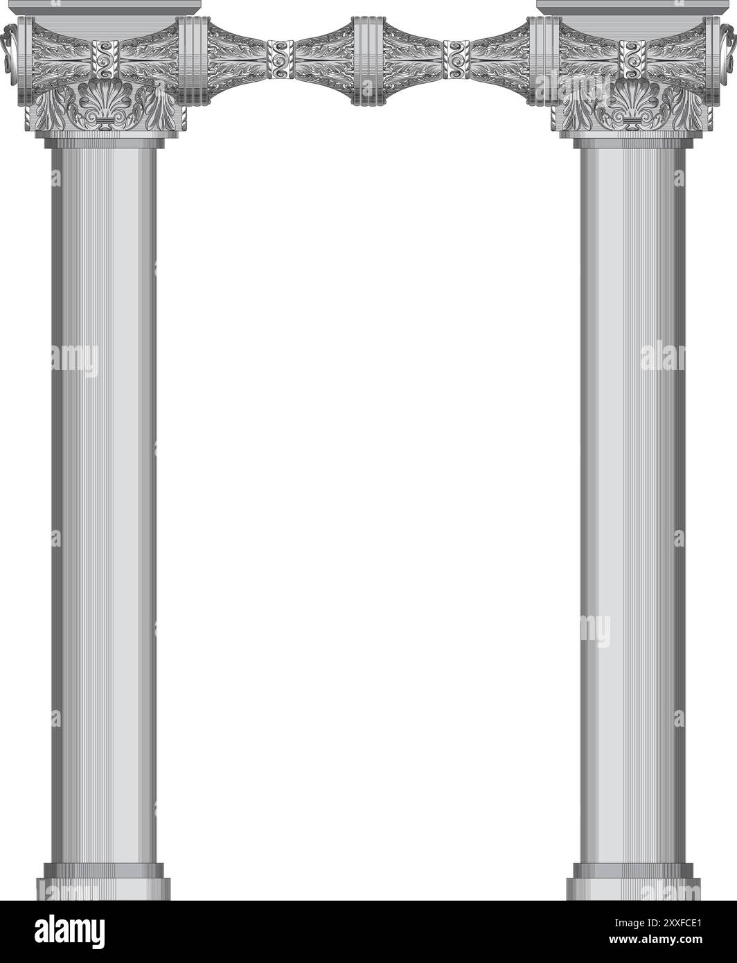 Ancient classic pillars. Greek and roman architecture pillars, historic ... Ancient classic pillars. Greek and roman architecture pillars, historic ...