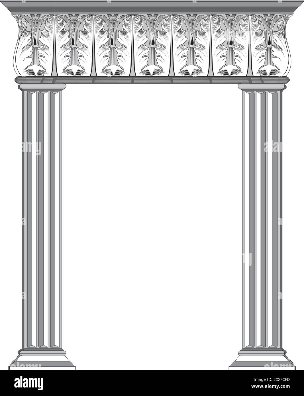 Ancient classic pillars. Greek and roman architecture pillars, historic ... Ancient classic pillars. Greek and roman architecture pillars, historic ...