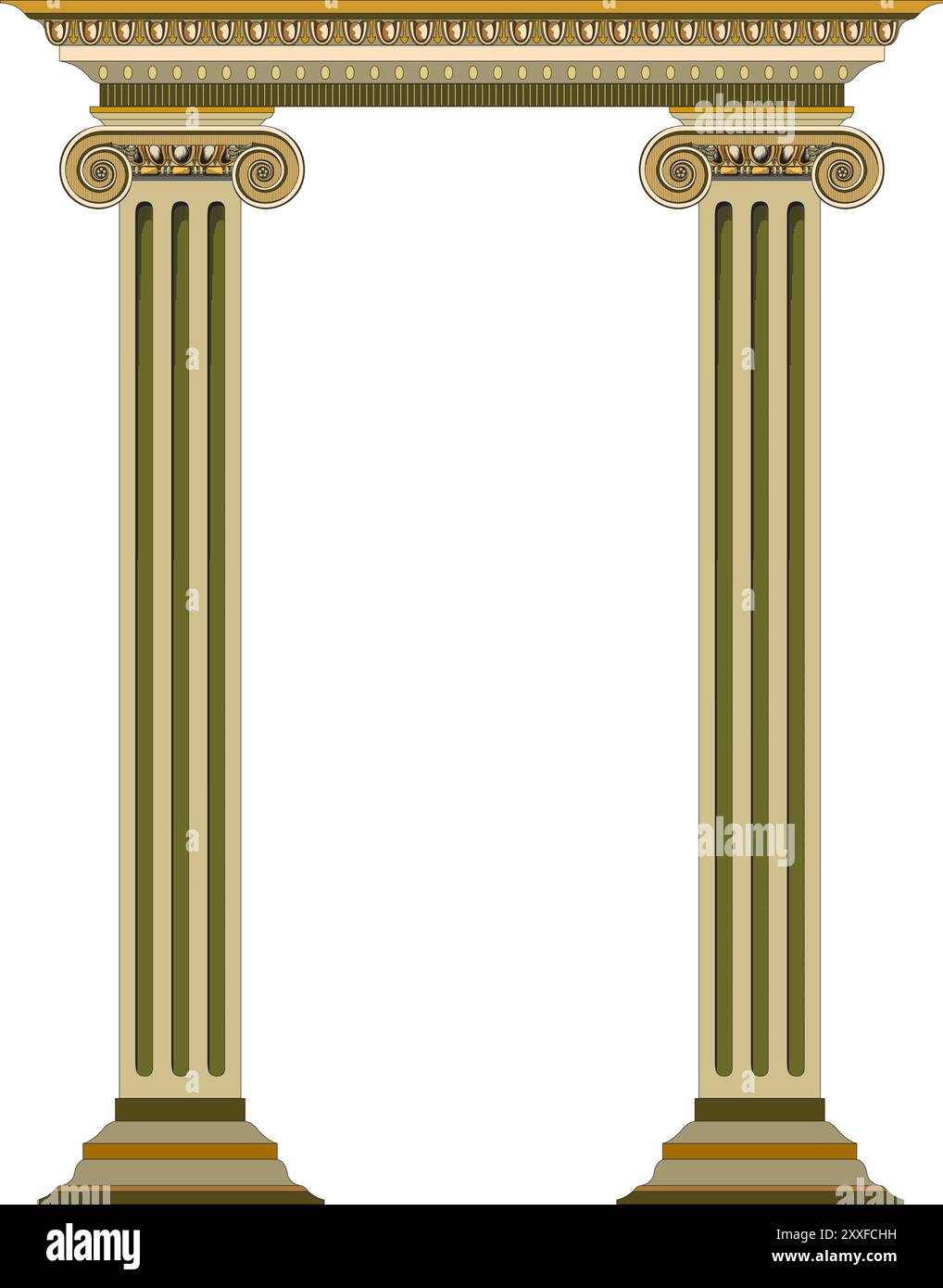 Ancient classic pillars. Greek and roman architecture pillars, historic ... Ancient classic pillars. Greek and roman architecture pillars, historic ...