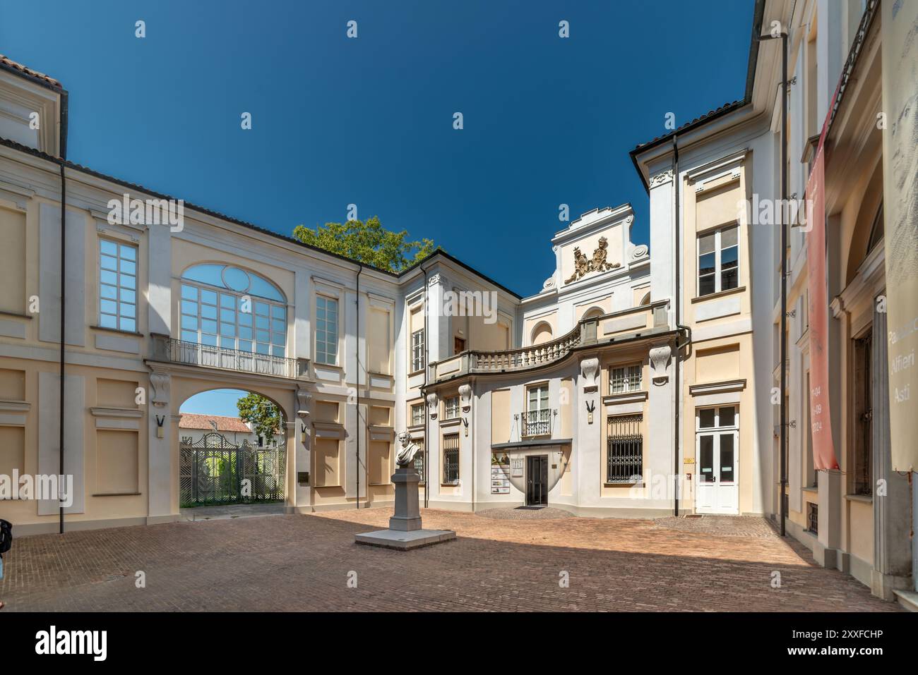 Asti, Italy - August 20, 2024: Palazzo Alfieri, birthplace of the poet ...