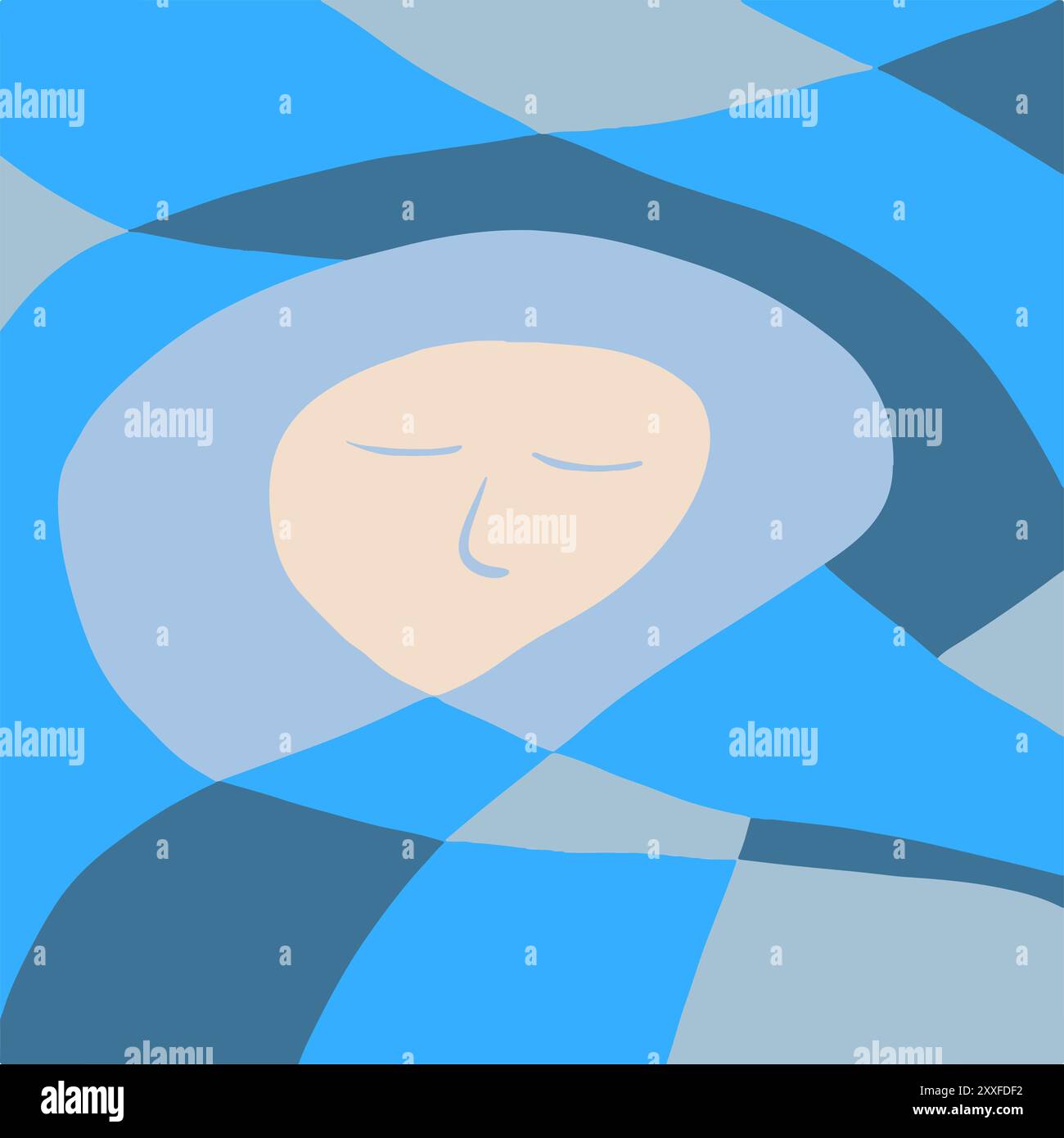 Vector illustration of a stylized woman in blue Stock Vector Image ...