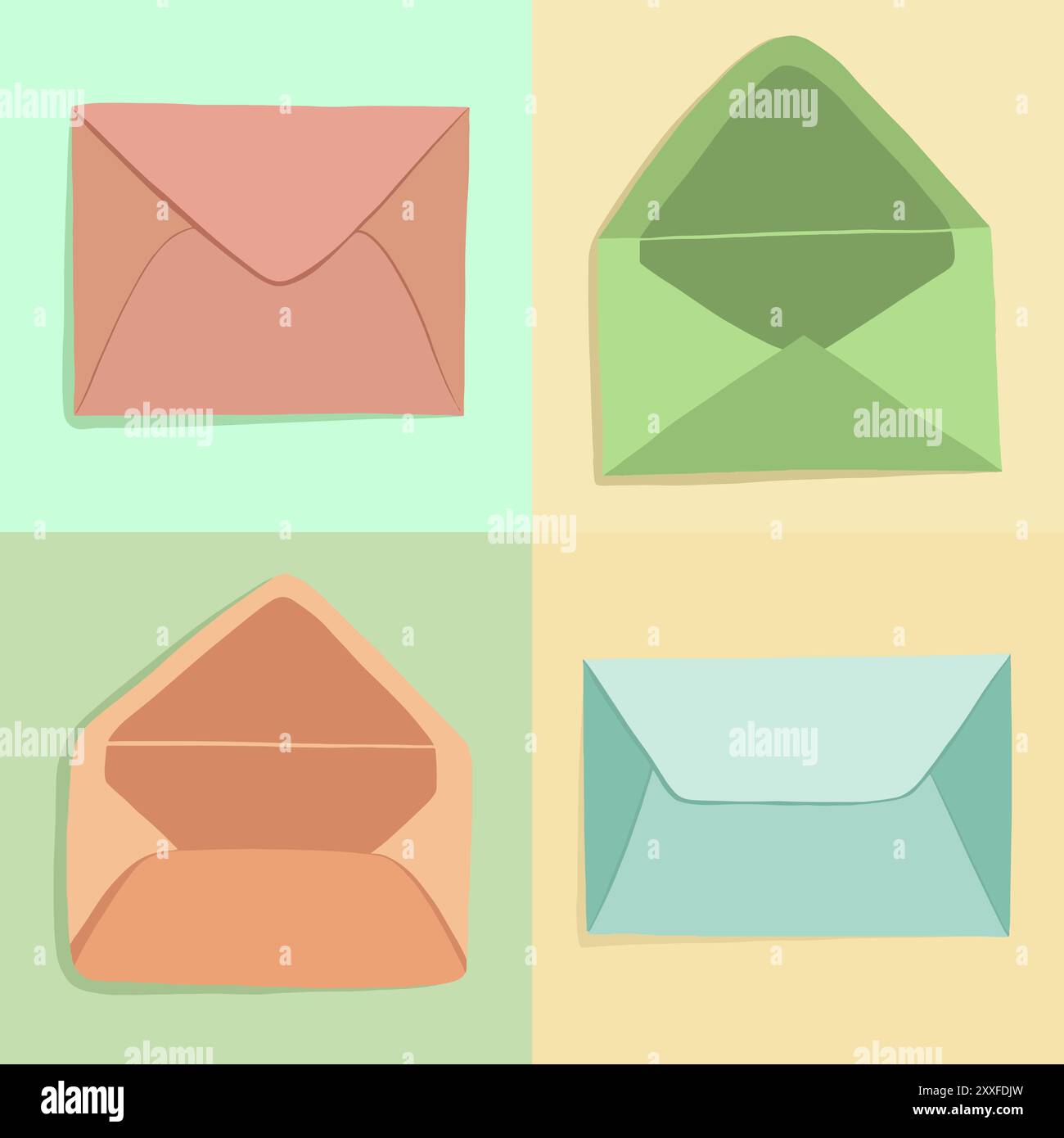 Vector set of open and closed envelopes Stock Vector Image & Art - Alamy