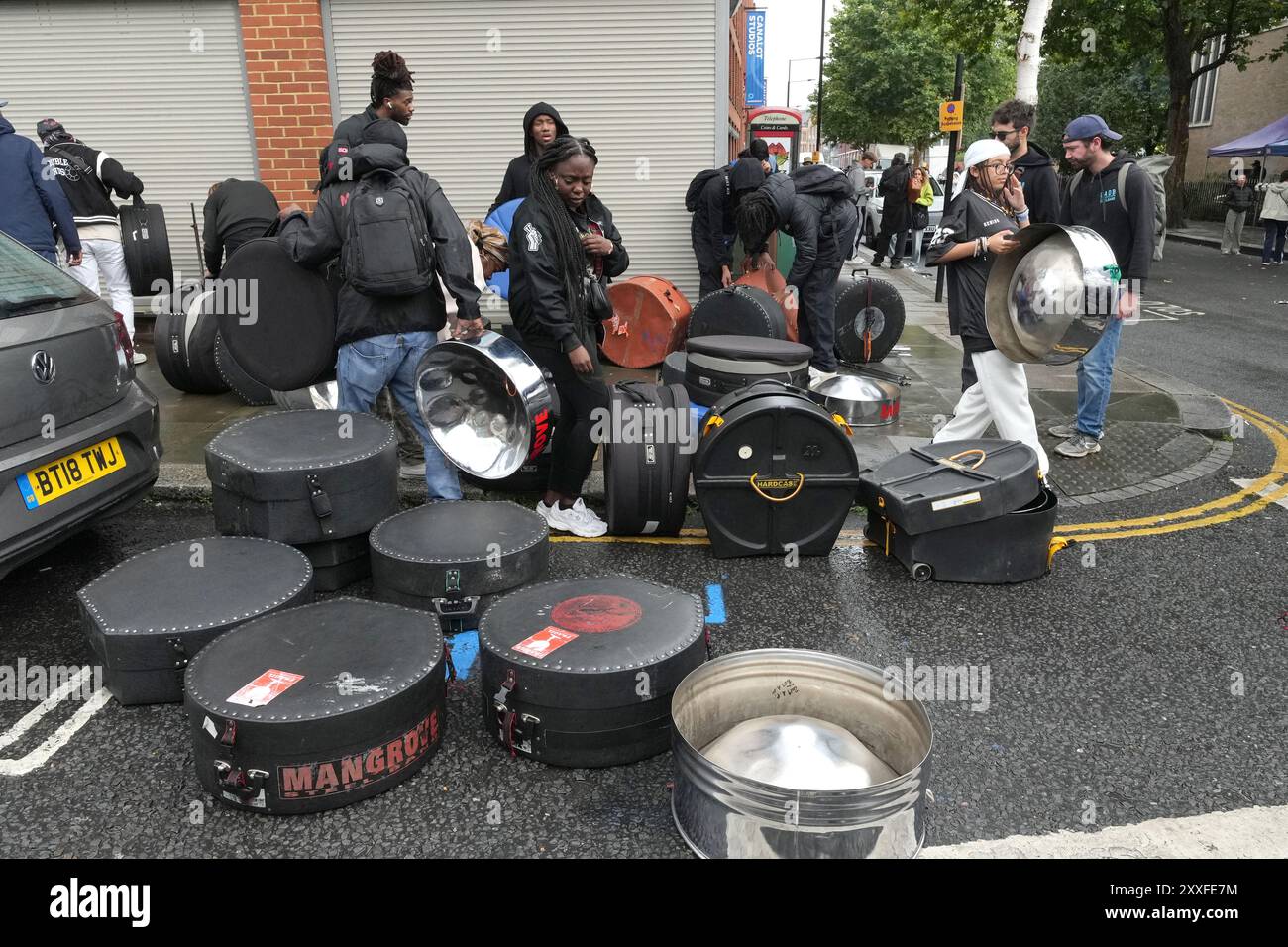 Participants arrive at Notting Hill Carnival's Panorama evening which ...