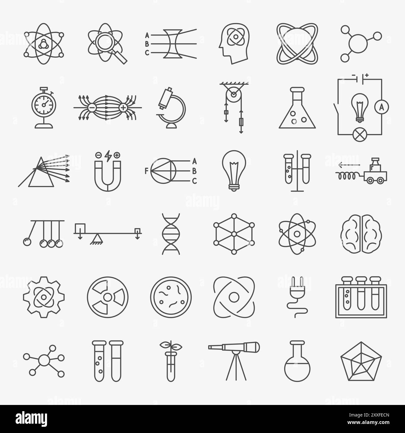 Physics Science Line Icons Set Stock Vector Image & Art - Alamy