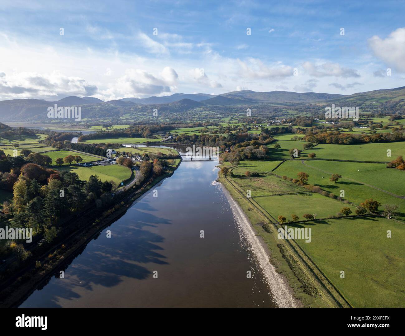 Aerial view of the River Conwy, Conwy Valley, North Wales, Great Britain Stock Photo - Alamy
