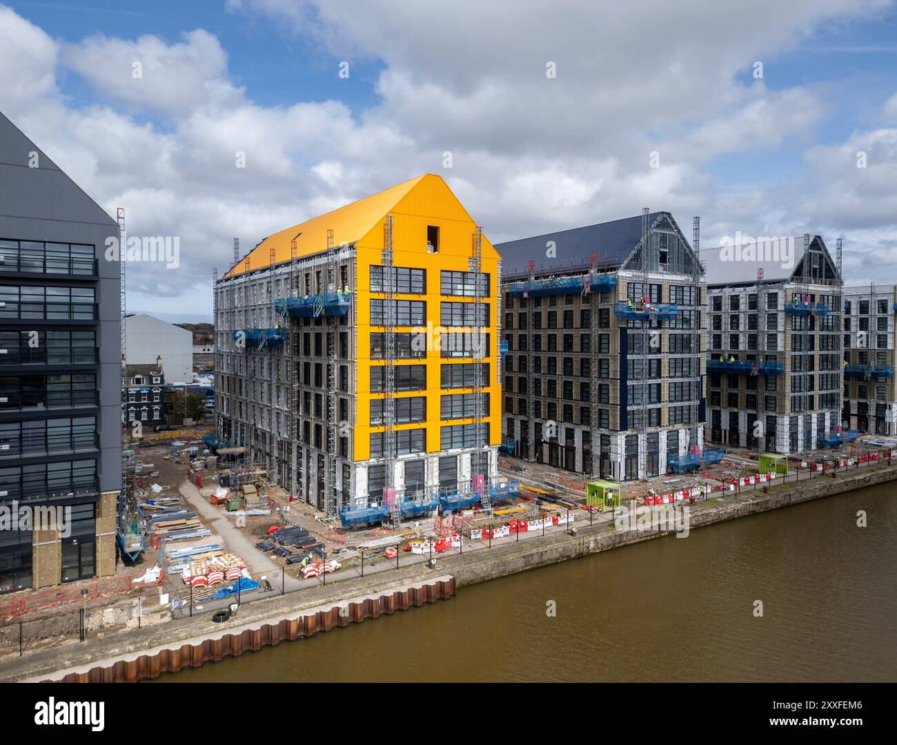 Millers Quay waterfront apartments under construction April 2024 at ...