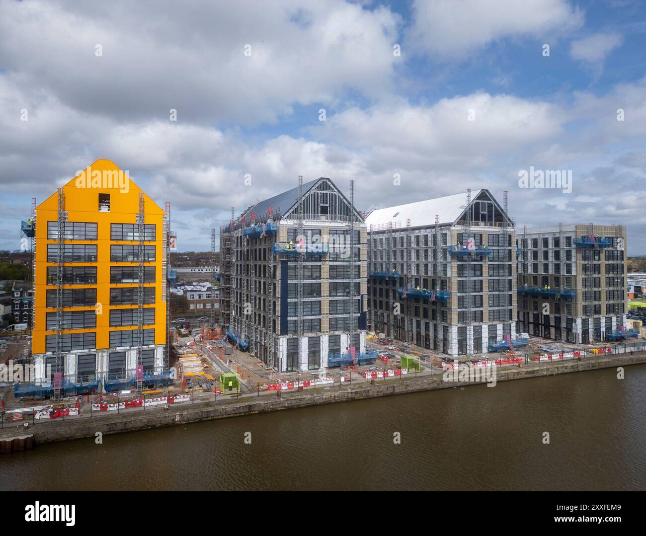 Millers Quay waterfront apartments under construction April 2024 at ...