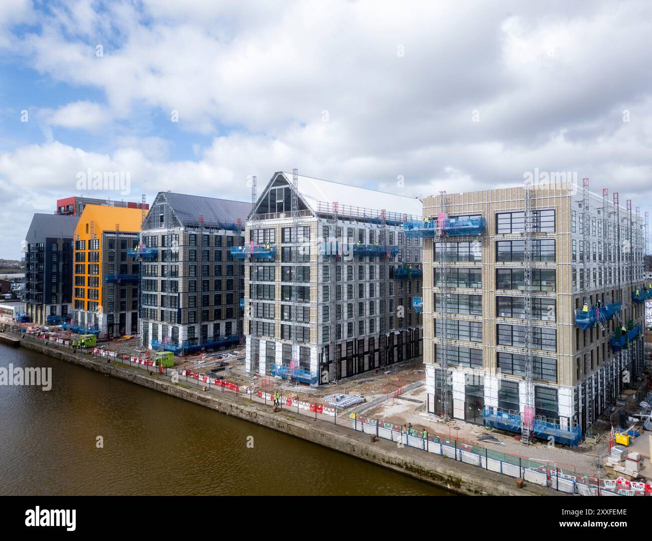 Millers Quay waterfront apartments under construction April 2024 at ...