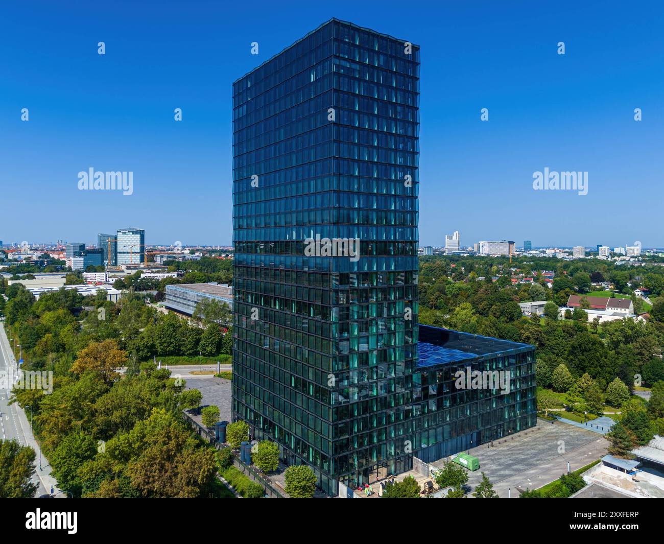 Sueddeutsche Zeitung High-rise building in Munich, Germany Aerial view ...
