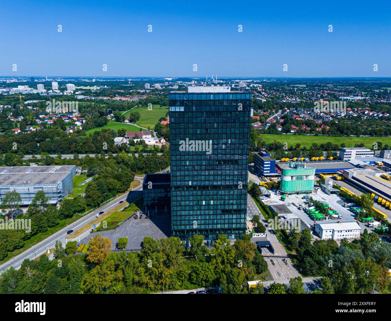 Sueddeutsche Zeitung High-rise building in Munich, Germany Aerial view ...