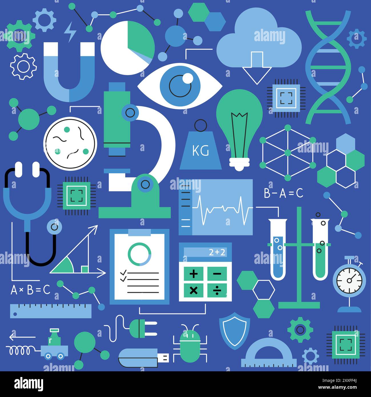 Physics Science Flat Line Set Stock Vector Image & Art - Alamy