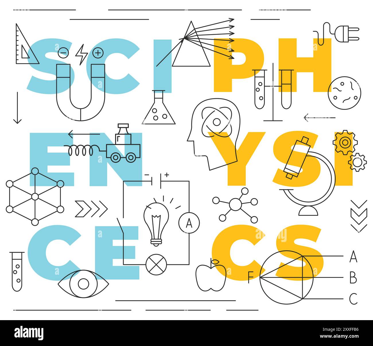 Science Physics Line Concept Stock Vector Image & Art - Alamy