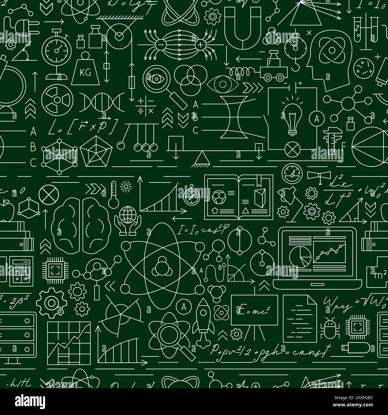 Physics Chalkboard Line Seamless Pattern Stock Vector Image & Art - Alamy