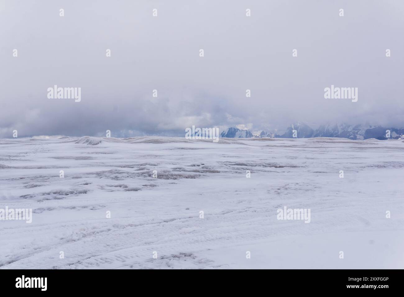 landscape of glacial highland plateau, view from the surface of the ...
