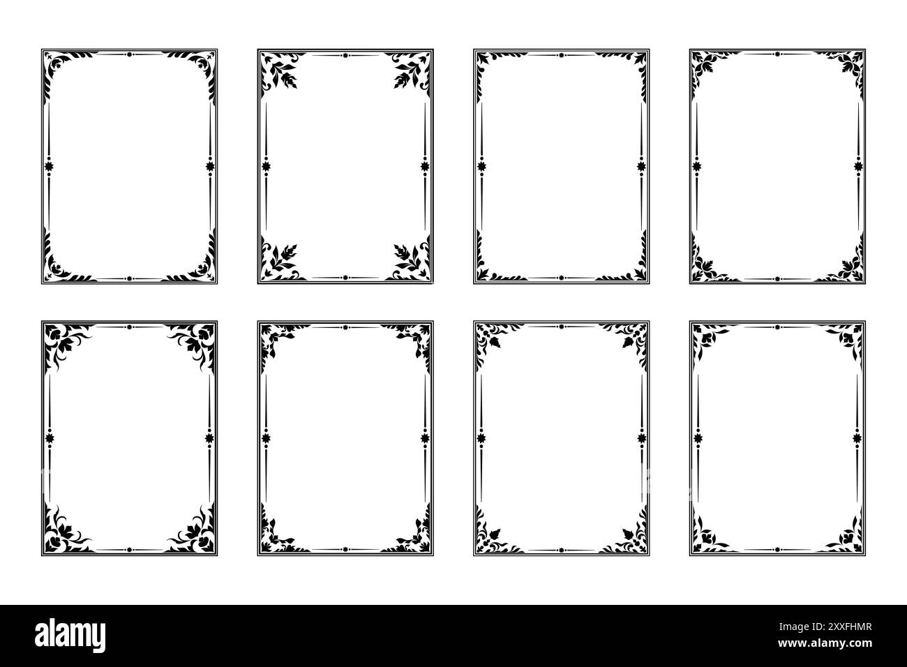 Decorative frames. Retro ornamental frame, vintage rectangle ornaments, and ornate border ...
