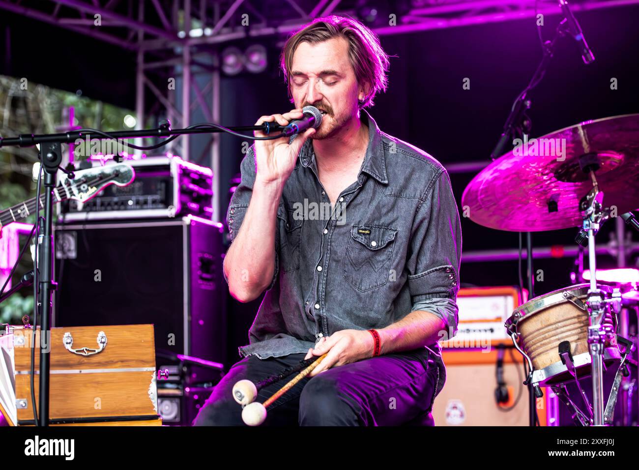 Milan Italy. 22th Aug 2024. The Belgian band TAKH performs live on ...