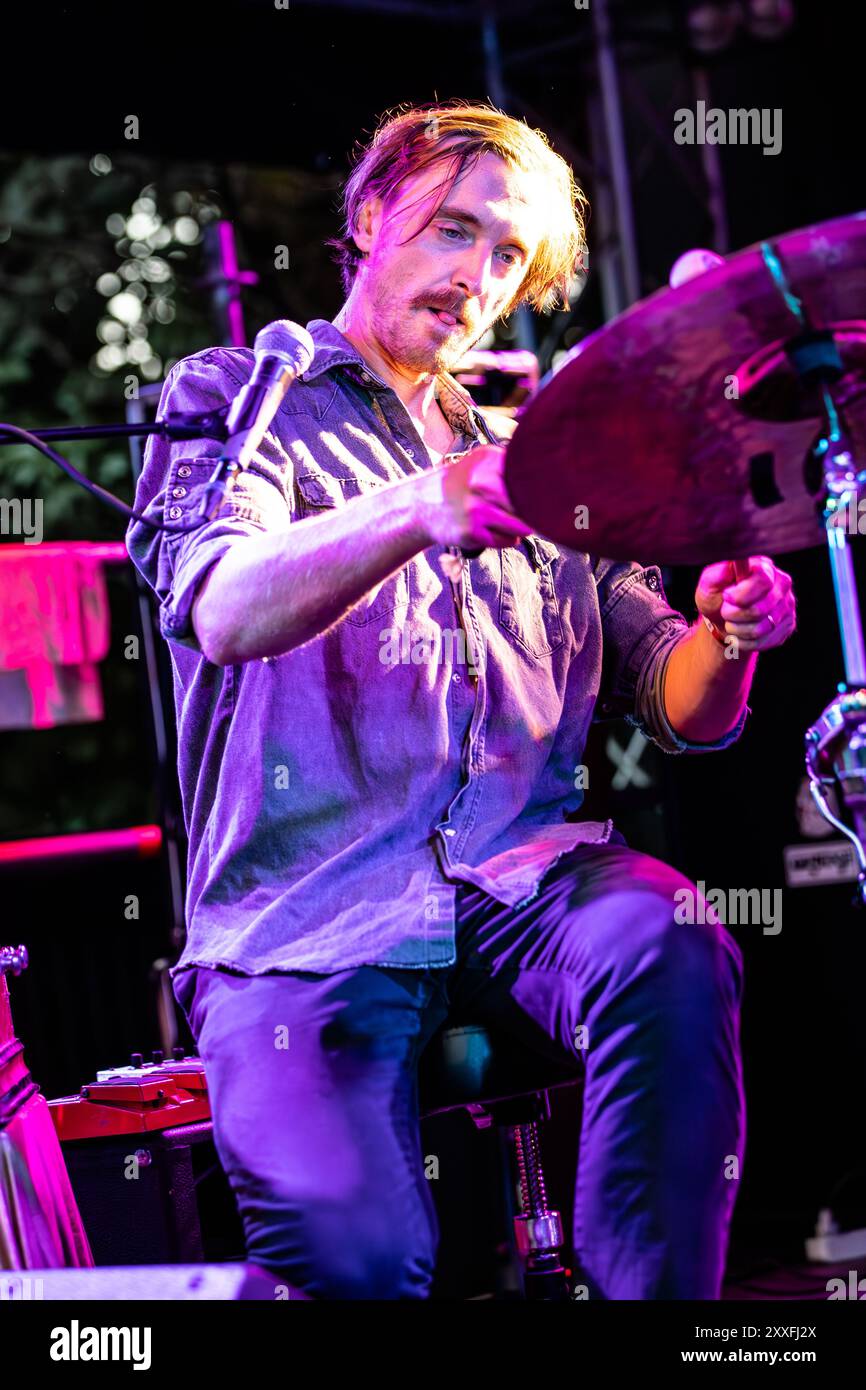Milan Italy. 22th Aug 2024. The Belgian band TAKH performs live on ...