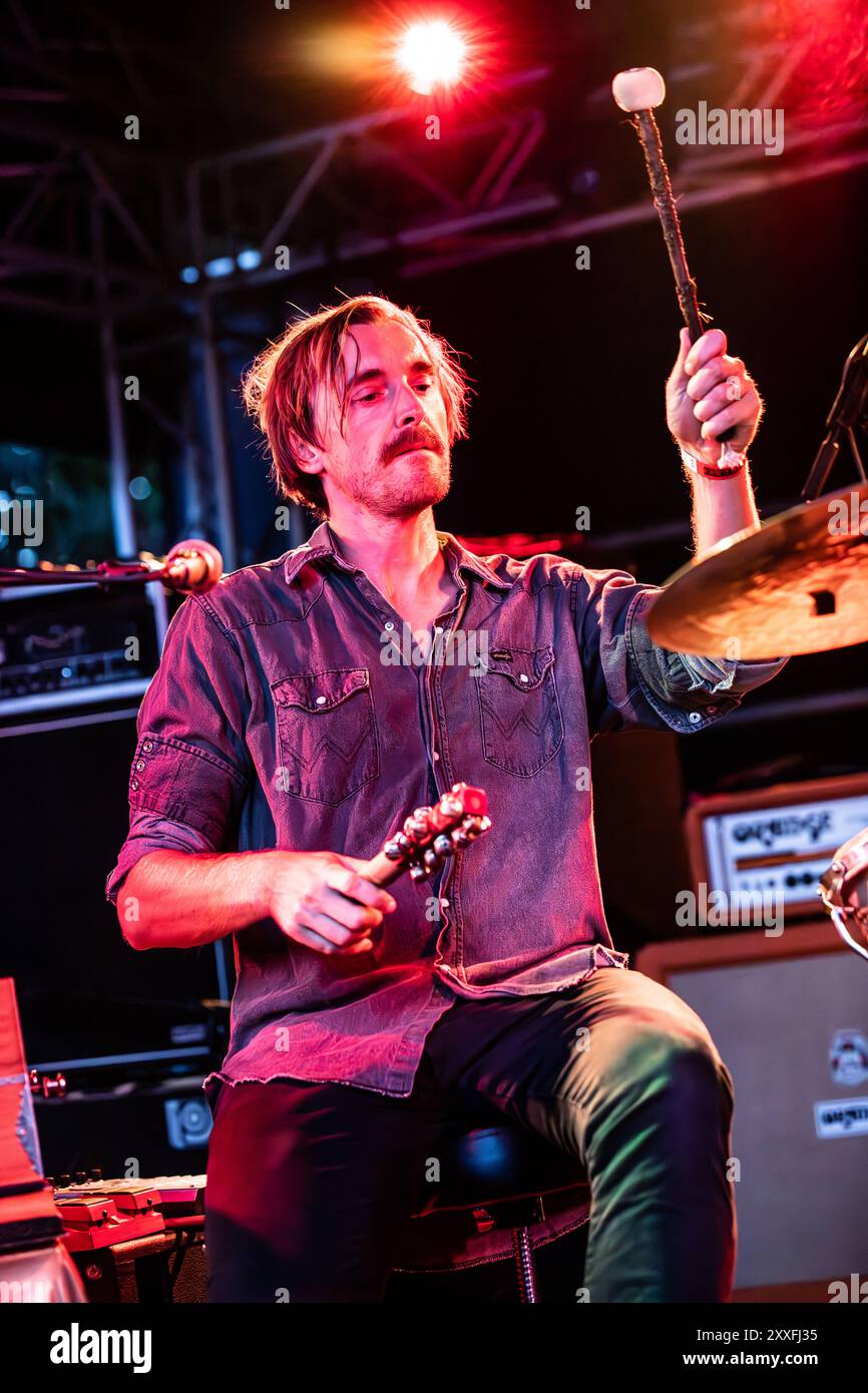 Milan Italy. 22th Aug 2024. The Belgian band TAKH performs live on ...