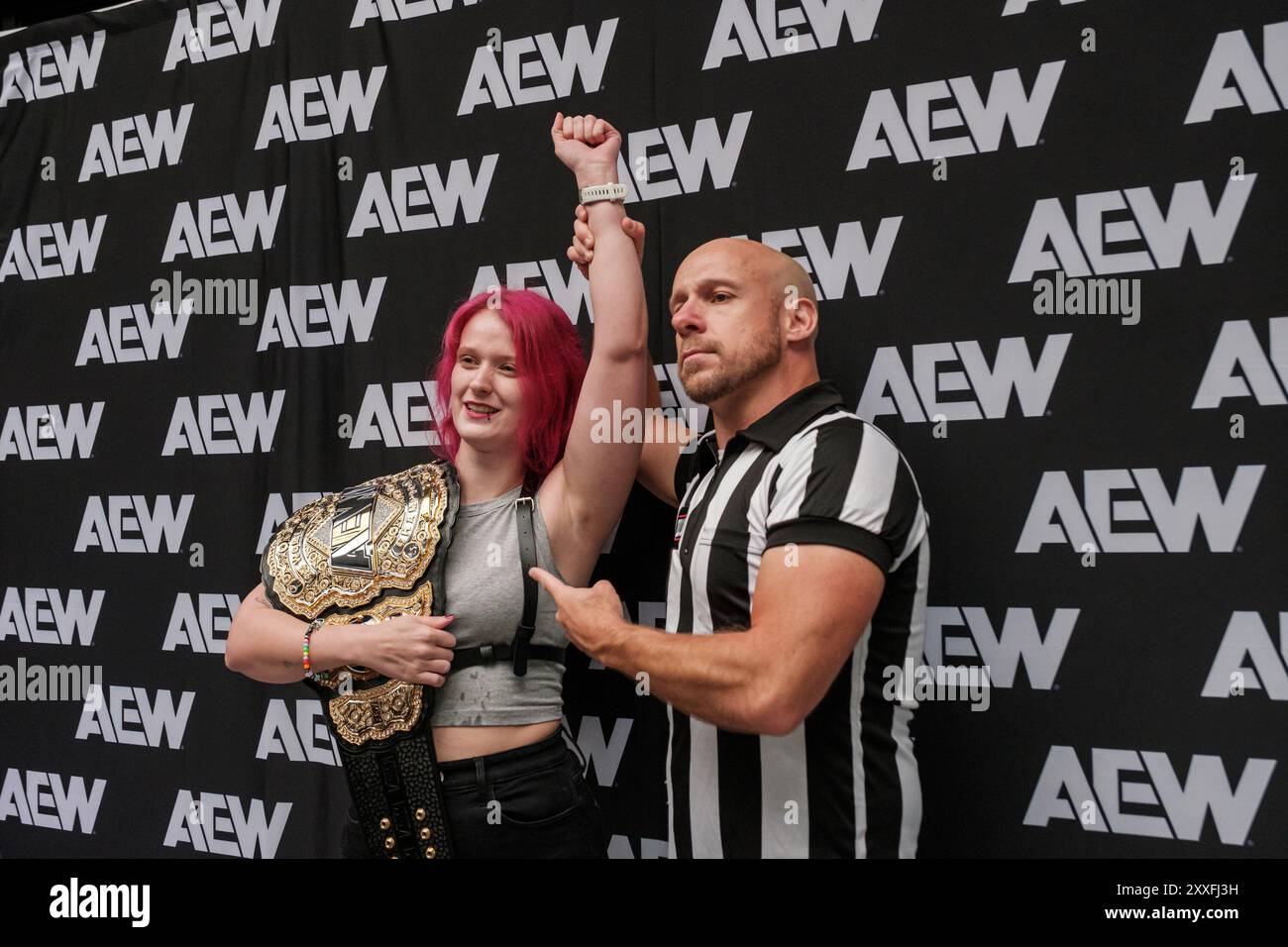 London, UK. 24 August, 2024. AEW Hosts a fan event at Boxpark Wembley ...