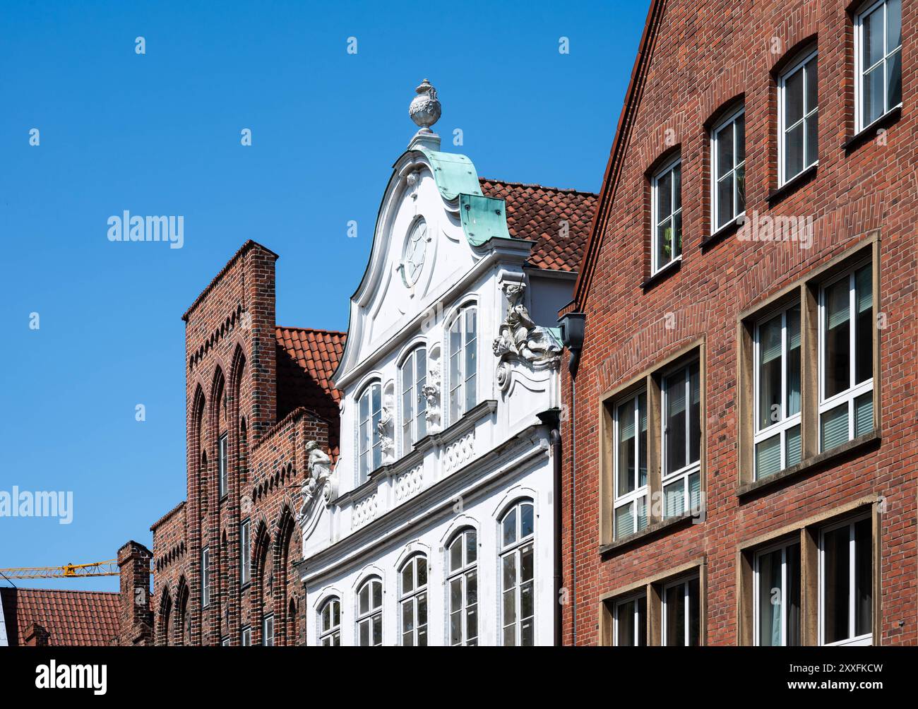 Lübeck, Germany, July 20, 2024 - Facades of stair gable houses in the ...