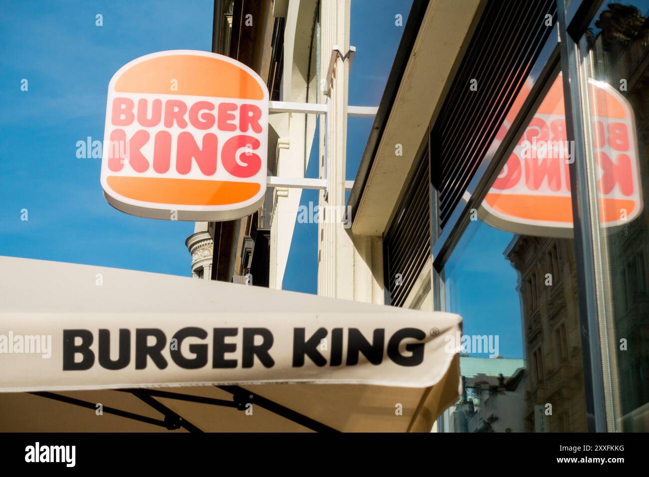Sign Burger King logo Prague Czech Republic Europe Stock Photo - Alamy
